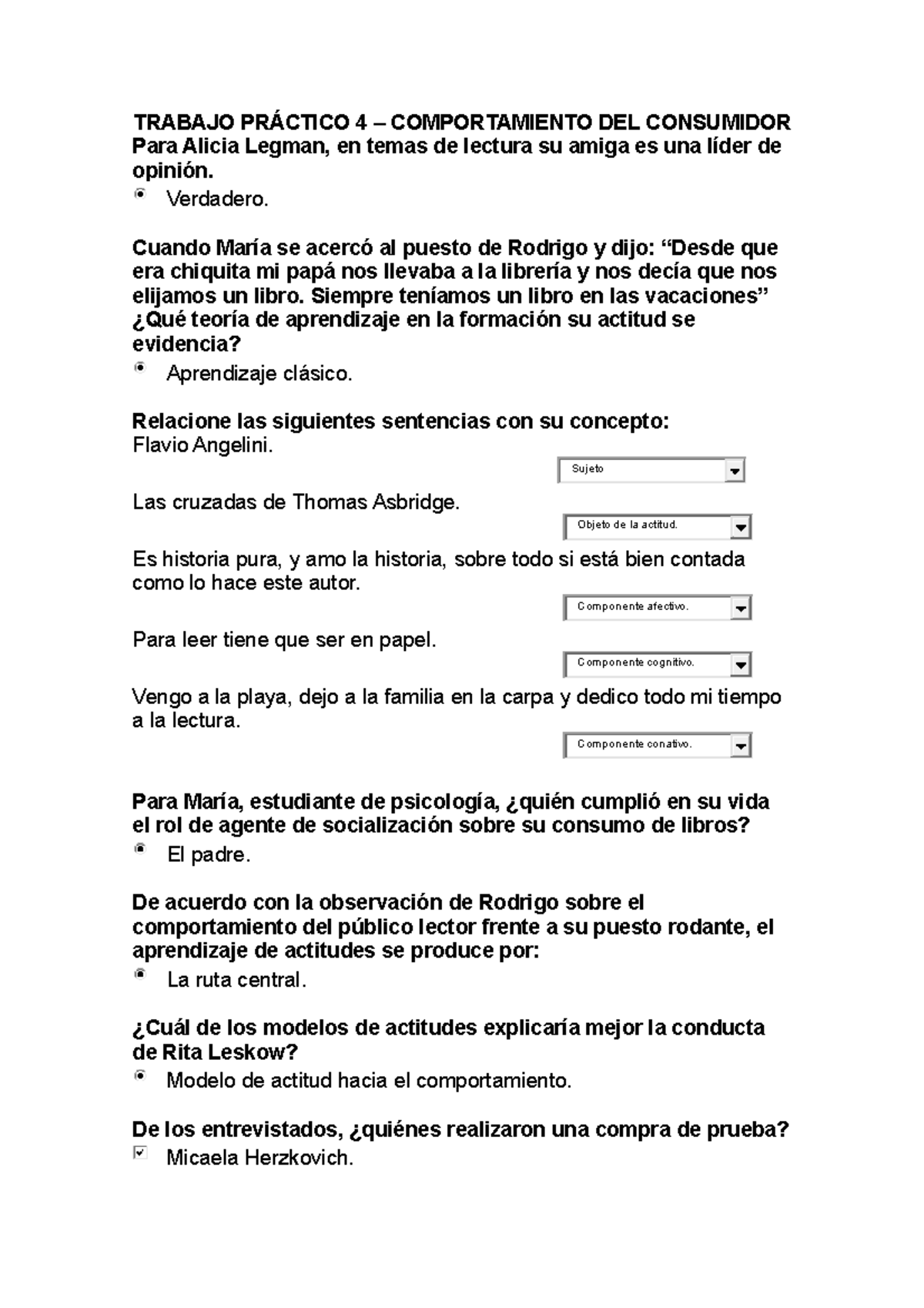 Trabajo Práctico 4 Comportamiento DEL Consumidor - TRABAJO PRÁCTICO 4 ...