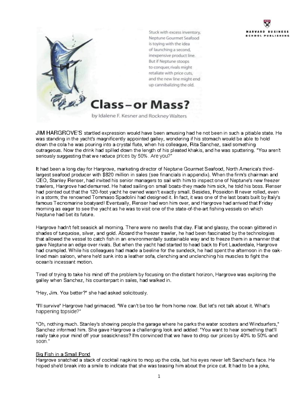 Class or Mass Case w Financials - JIM HARGROVE'S startled expression ...