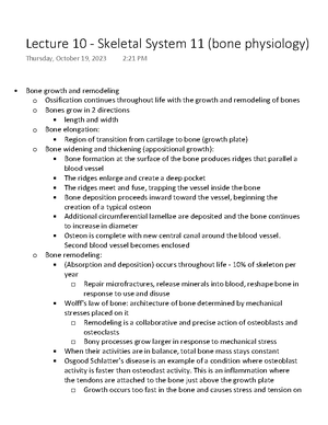 Lecture 9 - Skeletal System l (bone tissue) - Tissues and Organs of the ...