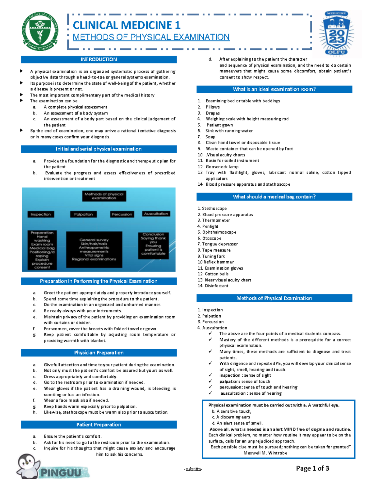 Methods Of Physical Examination TITLE aubritta Page 1 Of 3 CLINICAL methods-of-physical-examination-title-aubritta-page-1-of-3-clinical