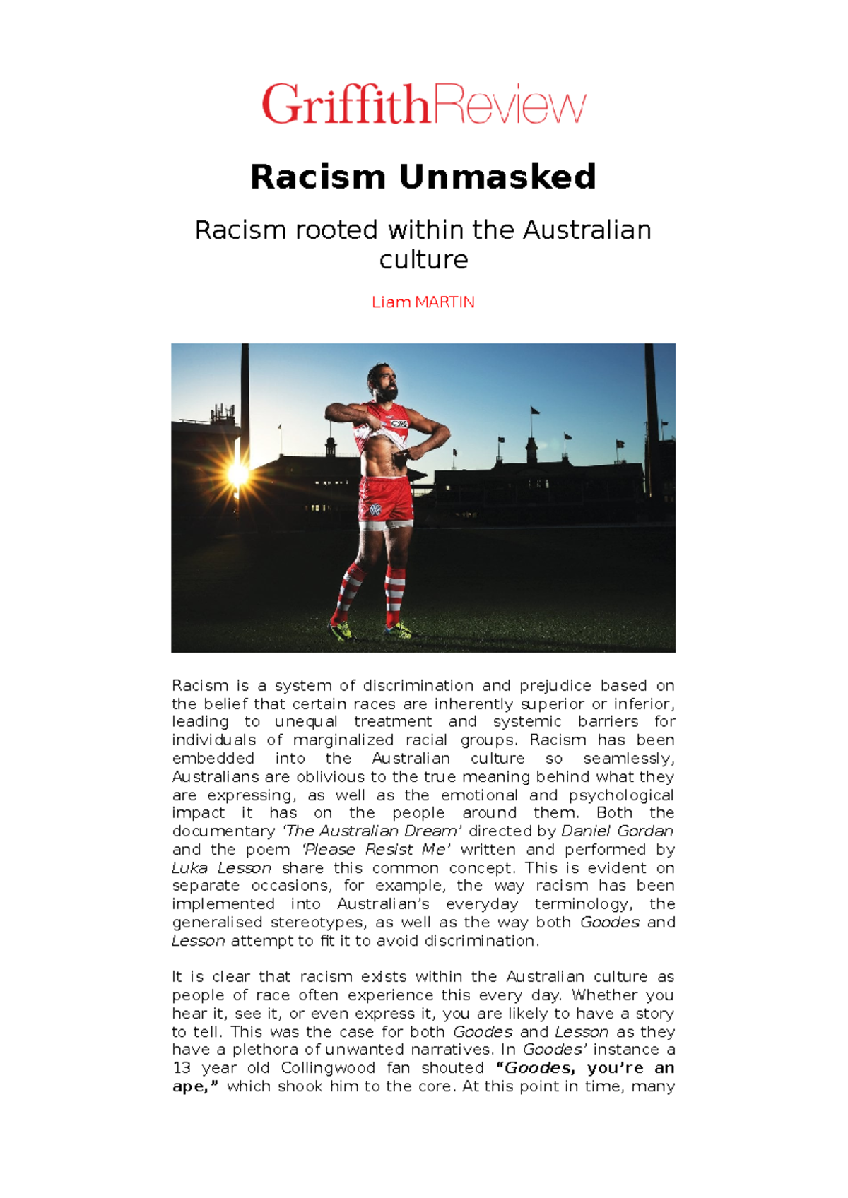 Racism Review - Australian Culture Final - Racism Unmasked Racism ...