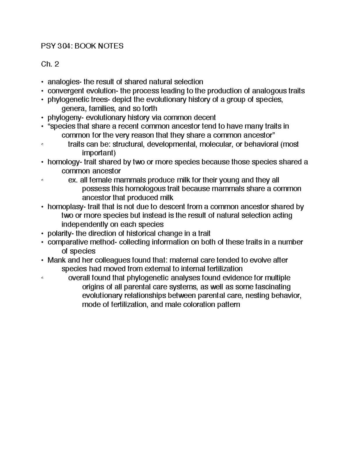 PSY 304 book notes ch 2 - Dr. Escobar - PSY 304: BOOK NOTES Ch. 2 ...