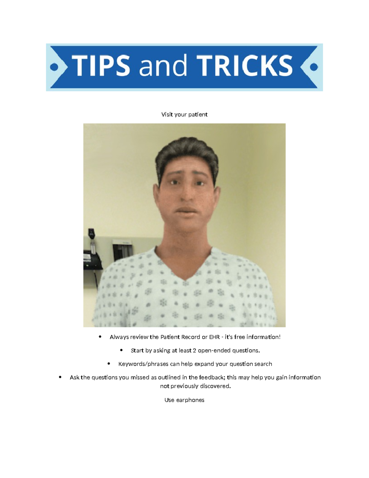I Human-Tips and Tricks - NR-509 - Visit your patient Always review the ...