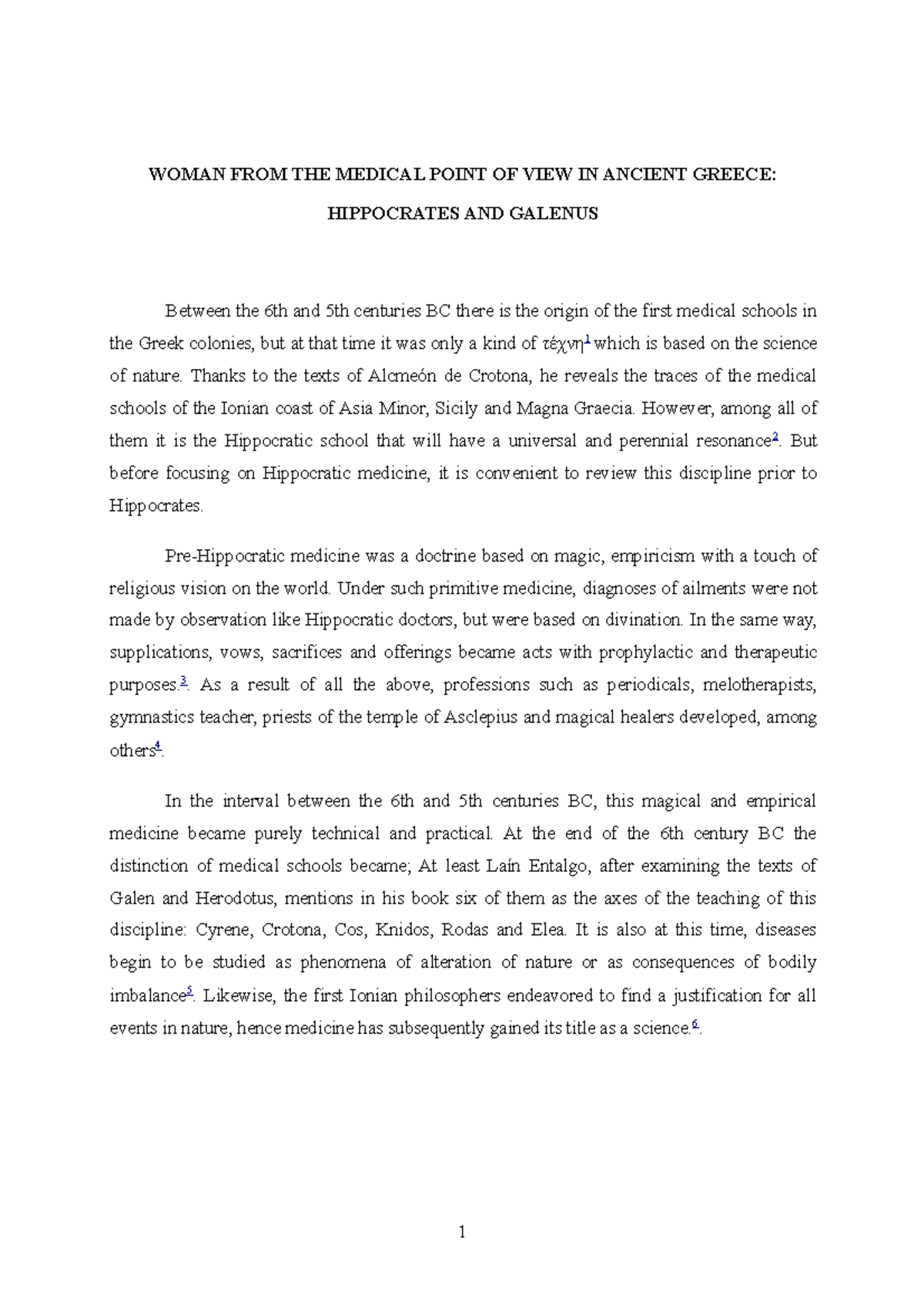 Woman FROM THE Medical Point OF VIEW IN Ancient Greece Hippocrates AND ...