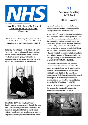 NHS unit 6 - this unit was graded distinction - The History of the ...