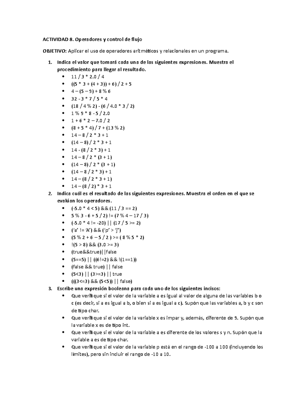 EM22 Actividad 8 ACTIVIDAD 8 Operadores Y Control De Flujo OBJETIVO em22-actividad-8-actividad-8-operadores-y-control-de-flujo-objetivo