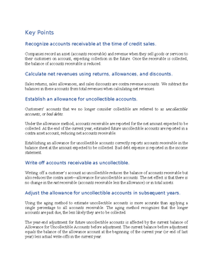 CH 6 Key Points - Things to be aware of for chapter 6 - Key Points Trace the flow of inventory ...