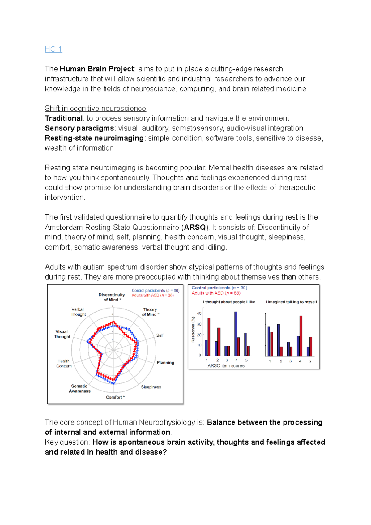 Human Neurophysiology - HC 1 The Human Brain Project: aims to put in ...