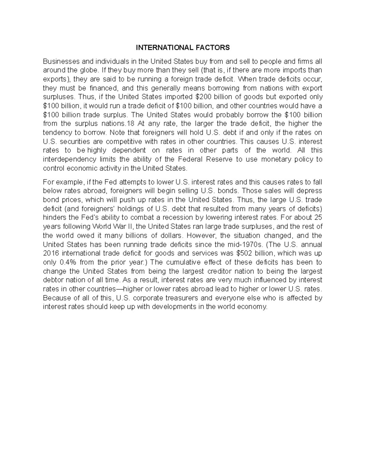 Lesson 11 International Factors - INTERNATIONAL FACTORS Businesses and ...