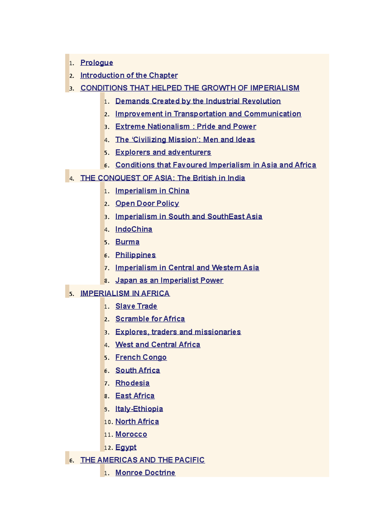 9. Imperialism, Colonization of Asia, Africa, Americas - Prologue ...