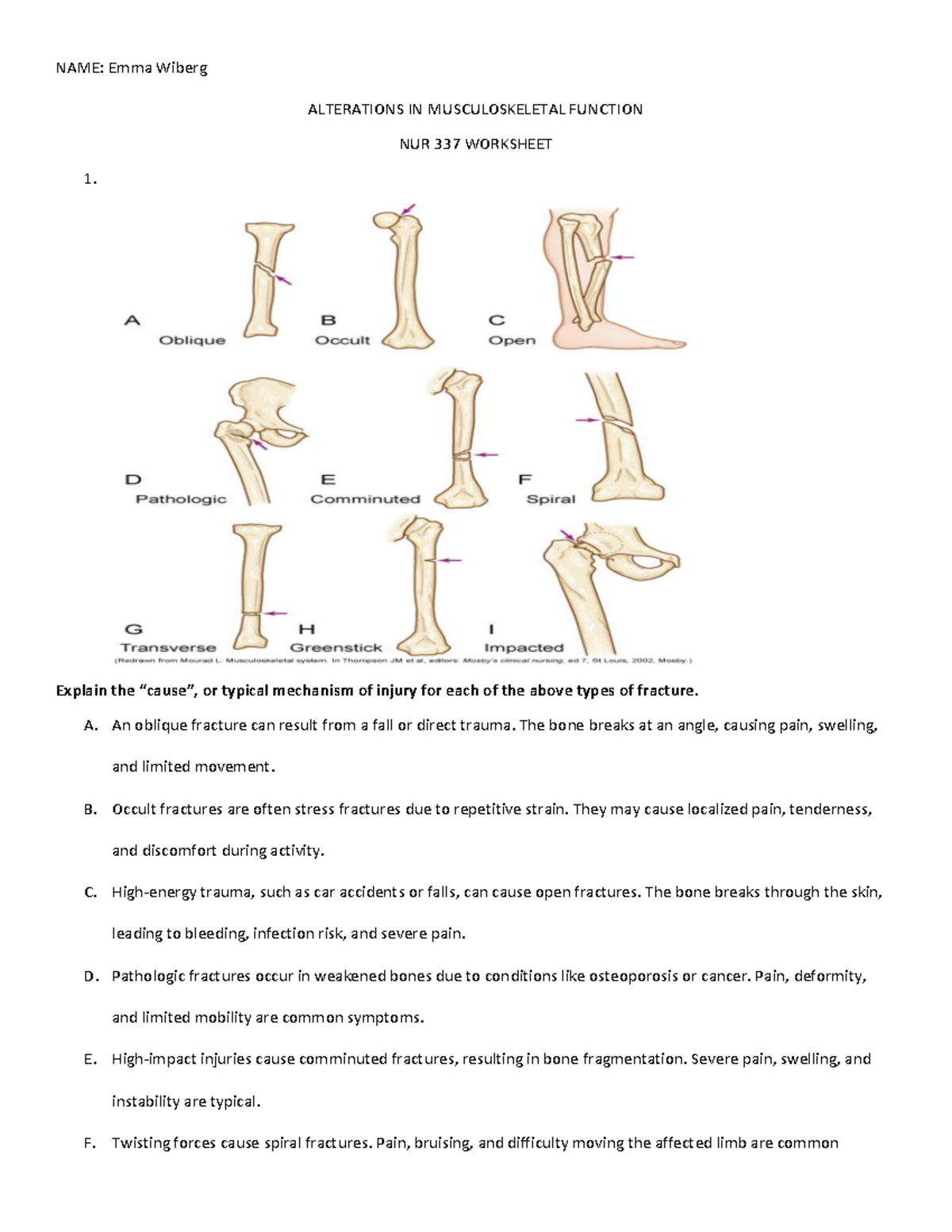 WKST 3- Musculoskeletal - ALTERATIONS IN MUSCULOSKELETAL FUNCTION NUR ...