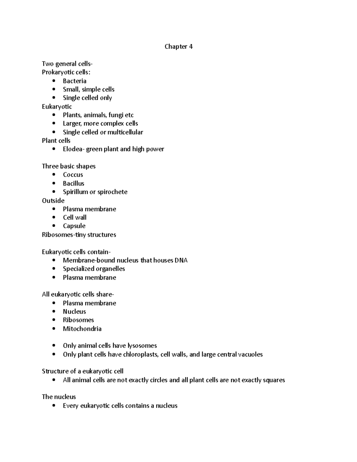 Chapter 4 bio - Chapter 4 Two general cells- Prokaryotic cells ...