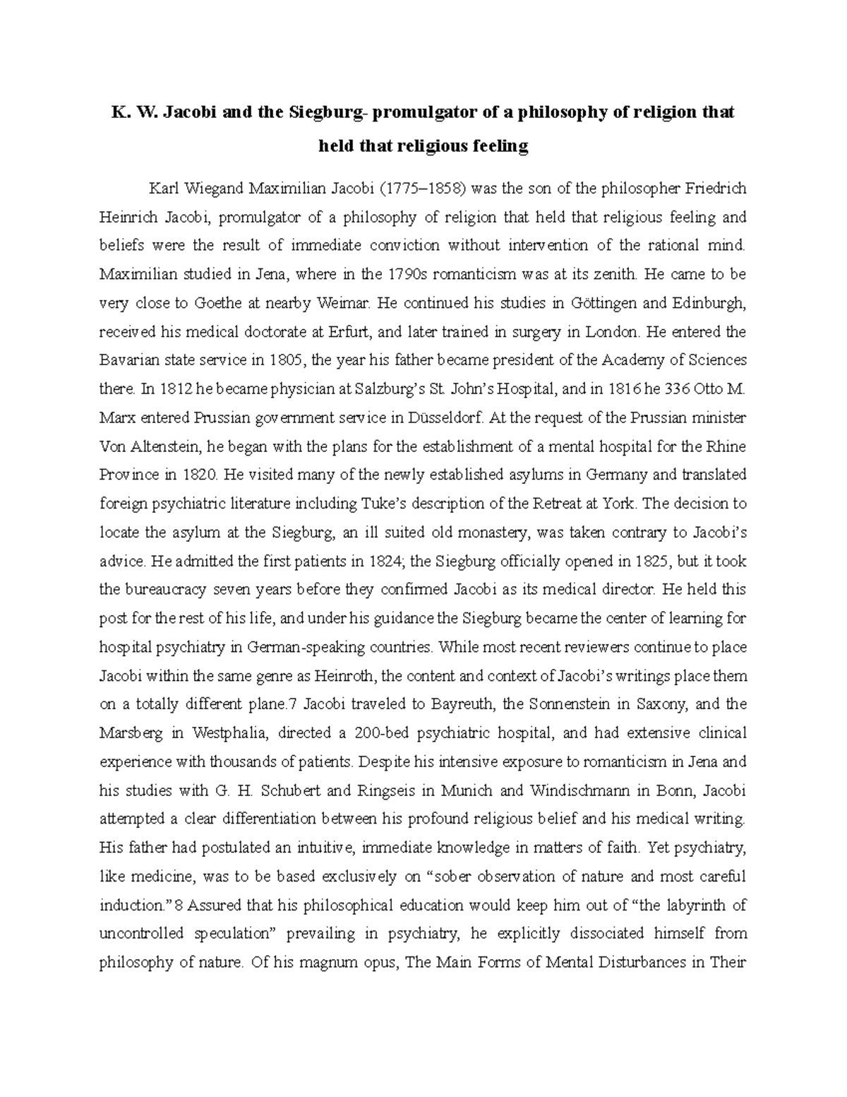 K. W. Jacobi and the Siegburg- promulgator of a philosophy of religion ...