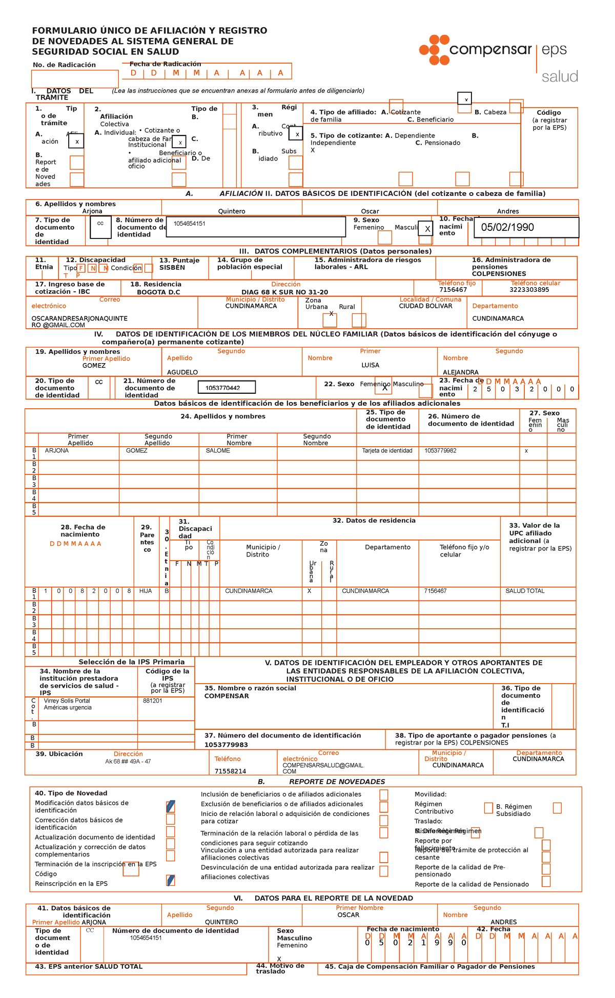 Formulario-unico-de-afiliacion Compensar-convertido (1) - Tipo de ...