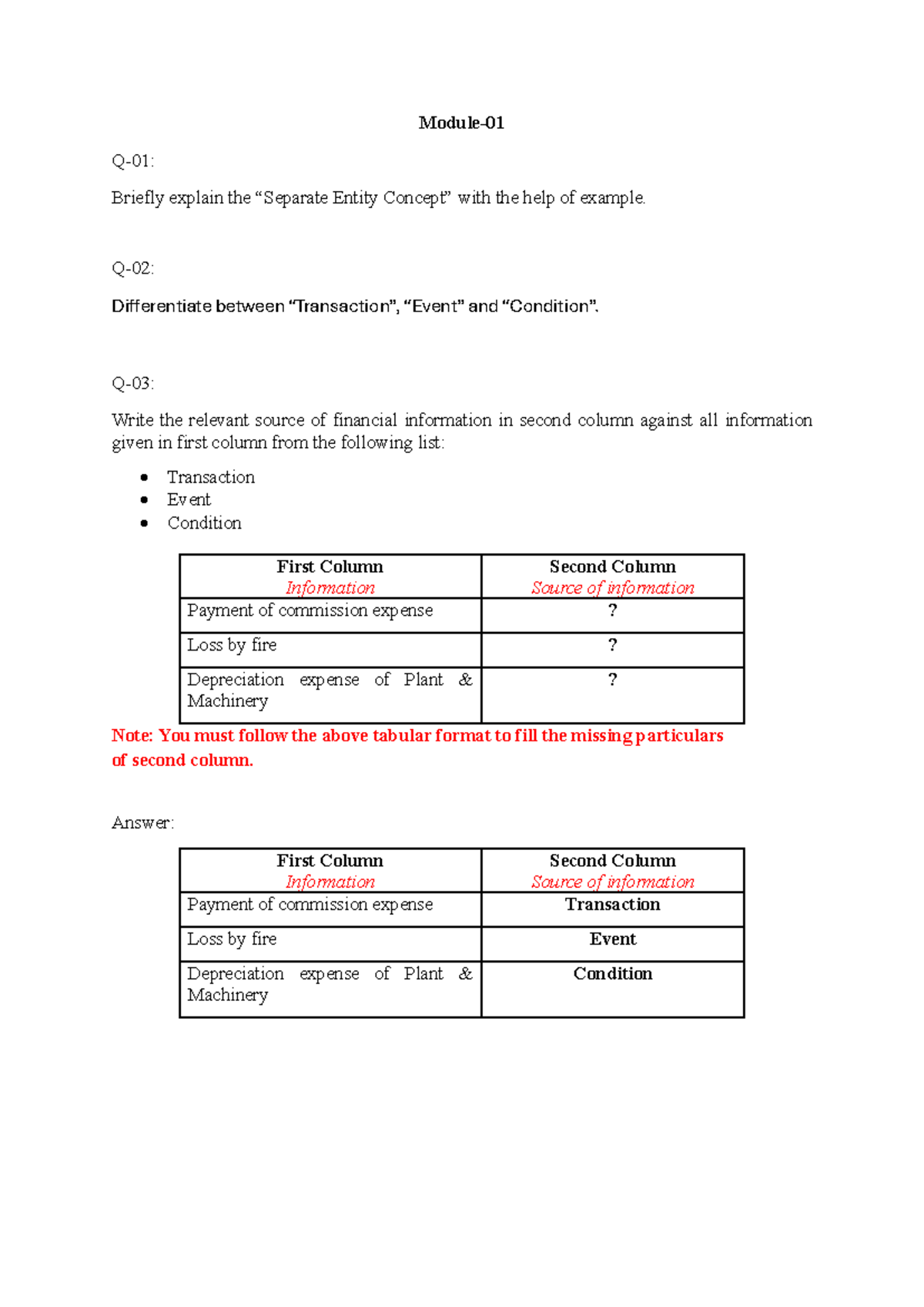 Sample Practice Questions Module-01 to Module-09 - Module- 01 Q-01 ...