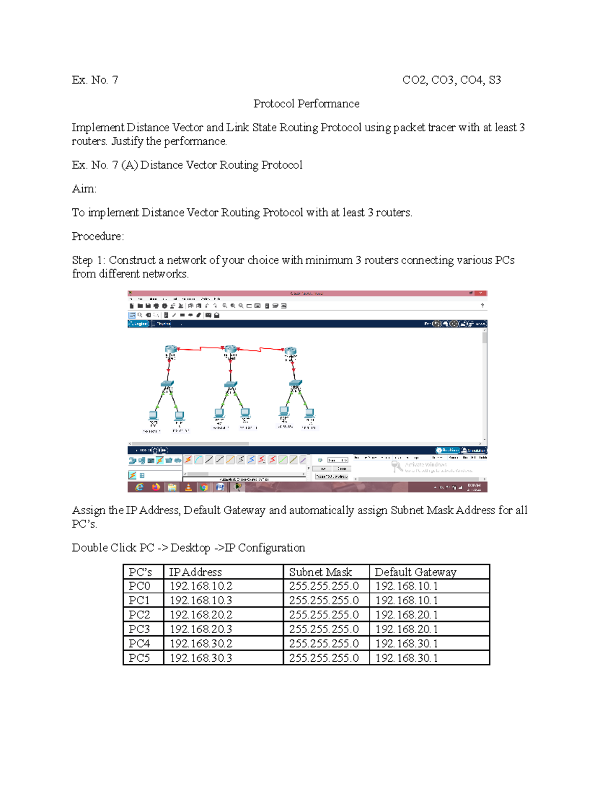 Ex.No.7a and 7b - sssssssssssss - Ex. No. 7 CO2, CO3, CO4, S Protocol ...