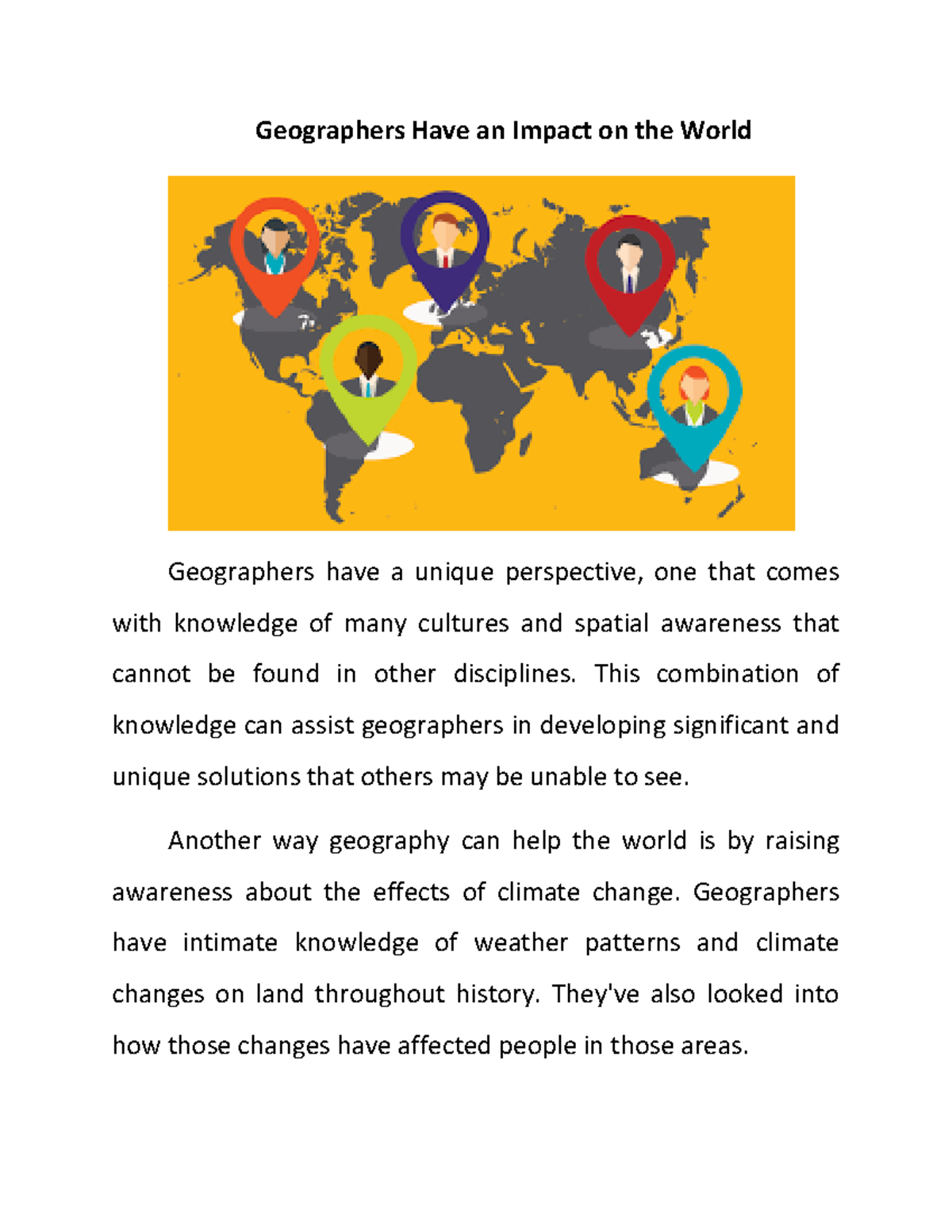 Geographers Have an Impact on the World - Geographers Have an Impact on ...