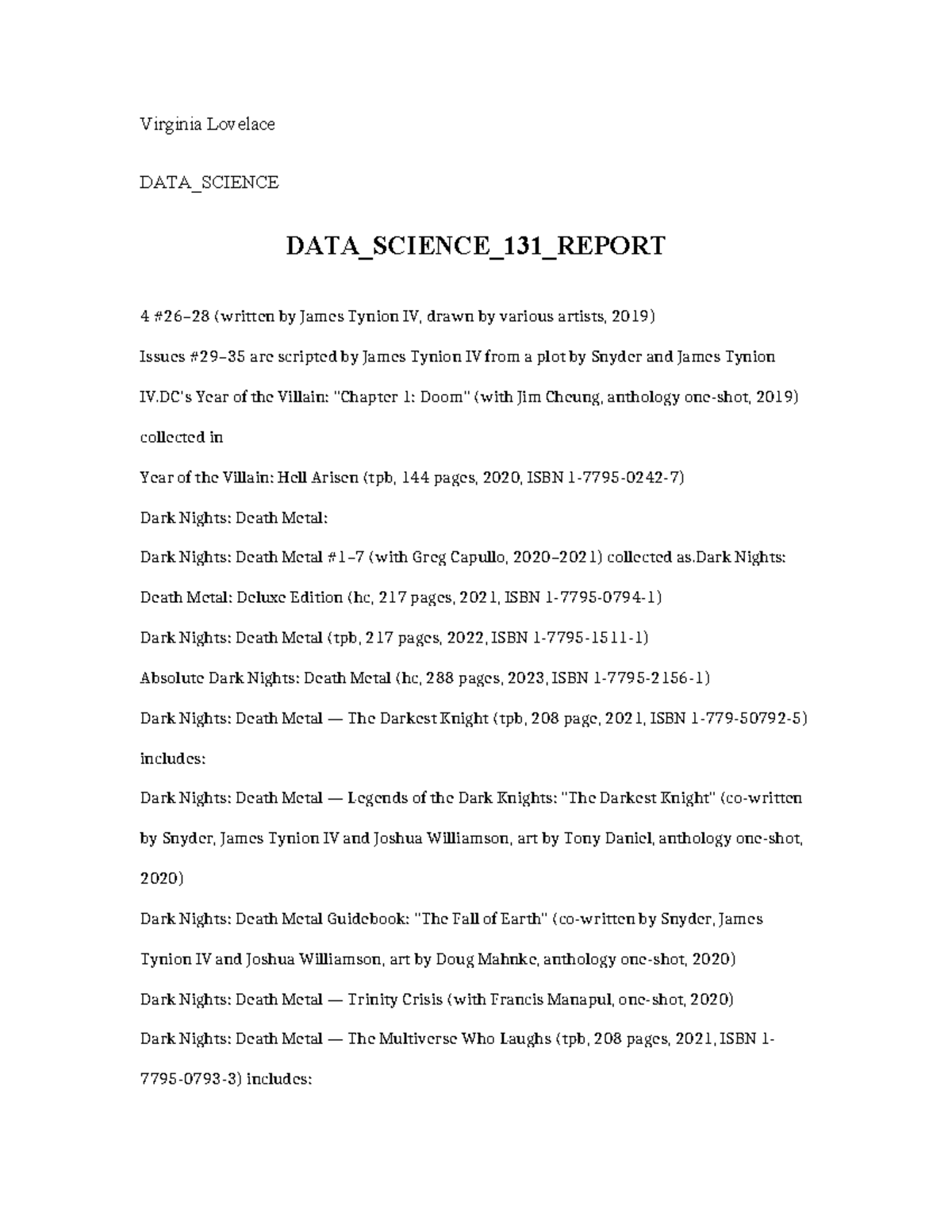 DATA Science 131 Report - Virginia Lovelace DATA_SCIENCE DATA_SCIENCE ...