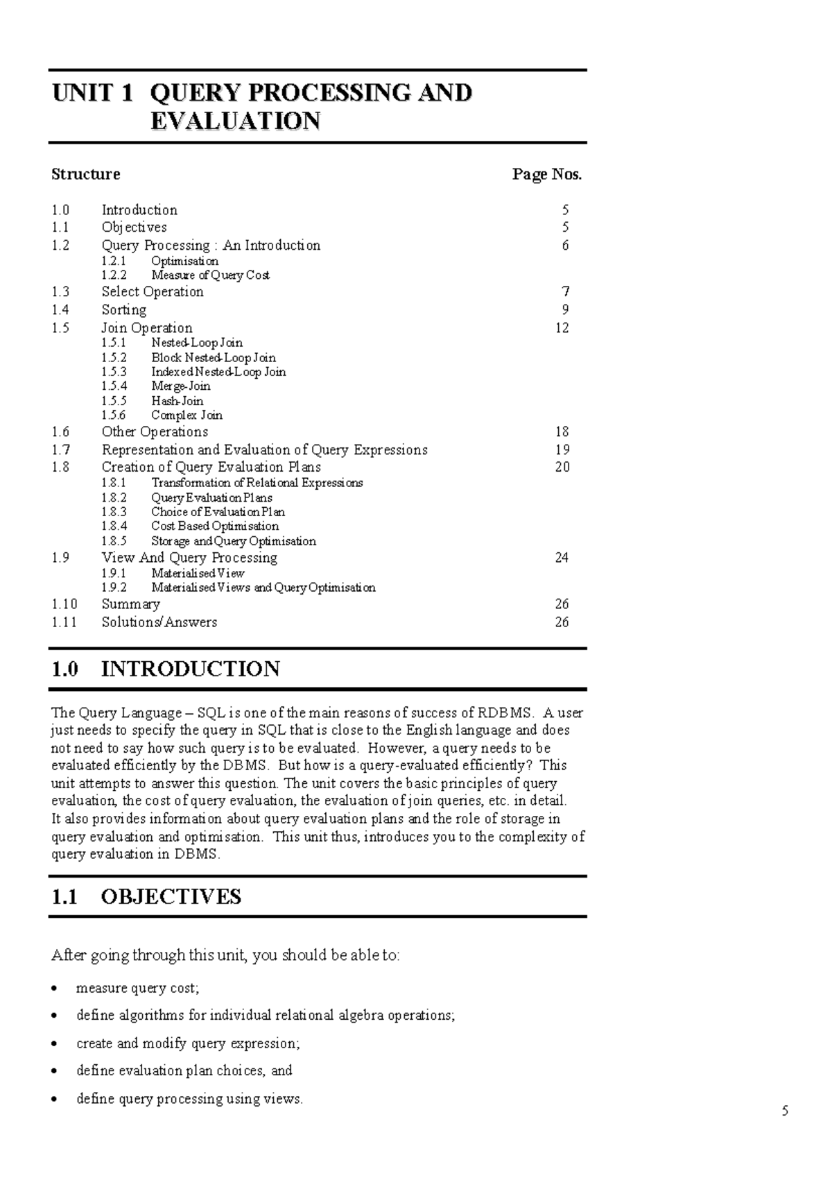 Block-2 MS-043 Unit-3 - material of MCS-043 - Query Processing and Evaluation UNIT 1 QUERY - Studocu