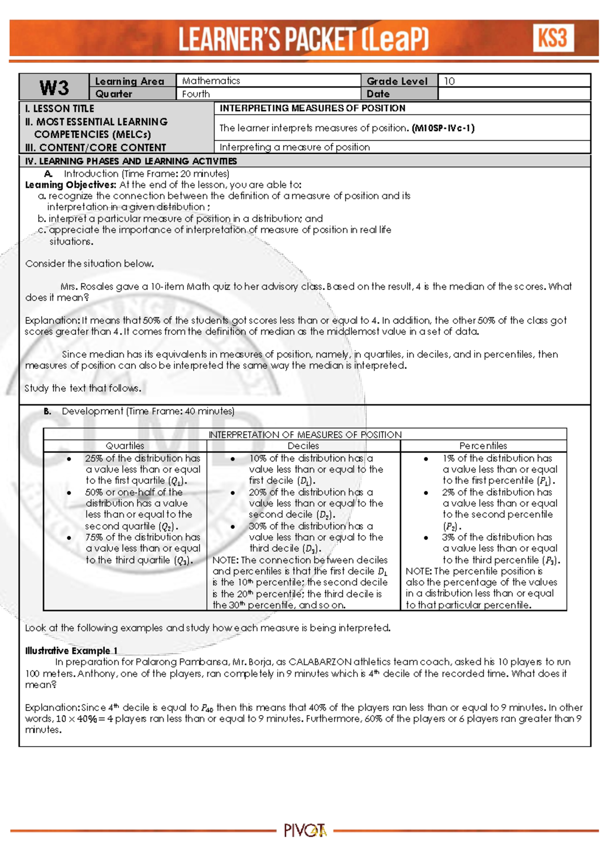 Q4 Math 10 Week 3 - Q4 Math 10 Week 3 - W Learning Area Mathematics ...