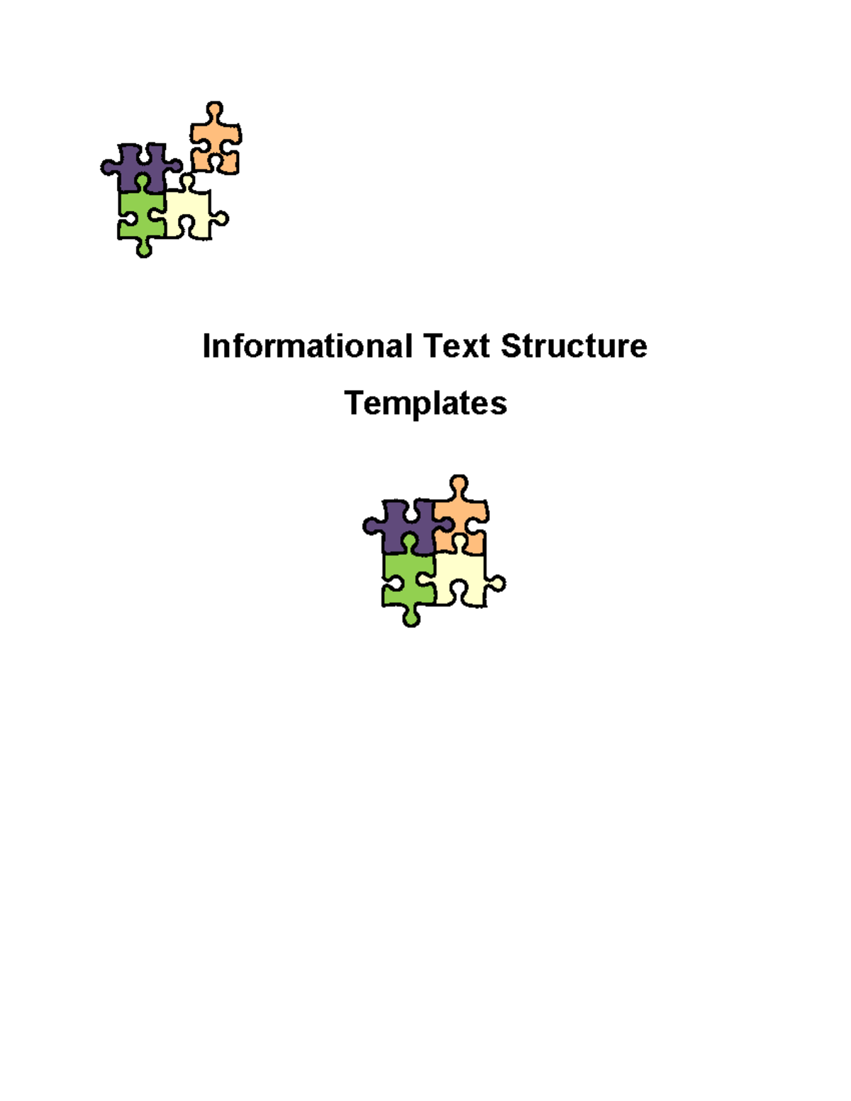 Text Structure Templates - Informational Text Structure Templates ...