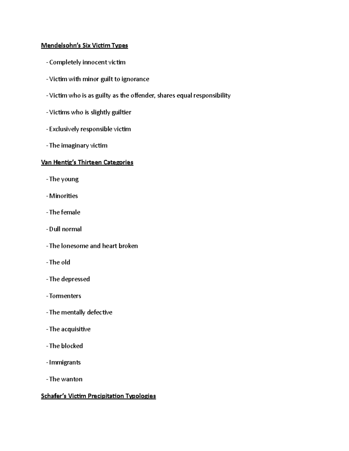 Introduction to Victimology -2 - Mendelsohn’s Six Victim Types ...