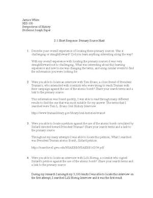 Him-350 module 2 journal - Jarnice V. White 2-1 Journal: Promoting ...