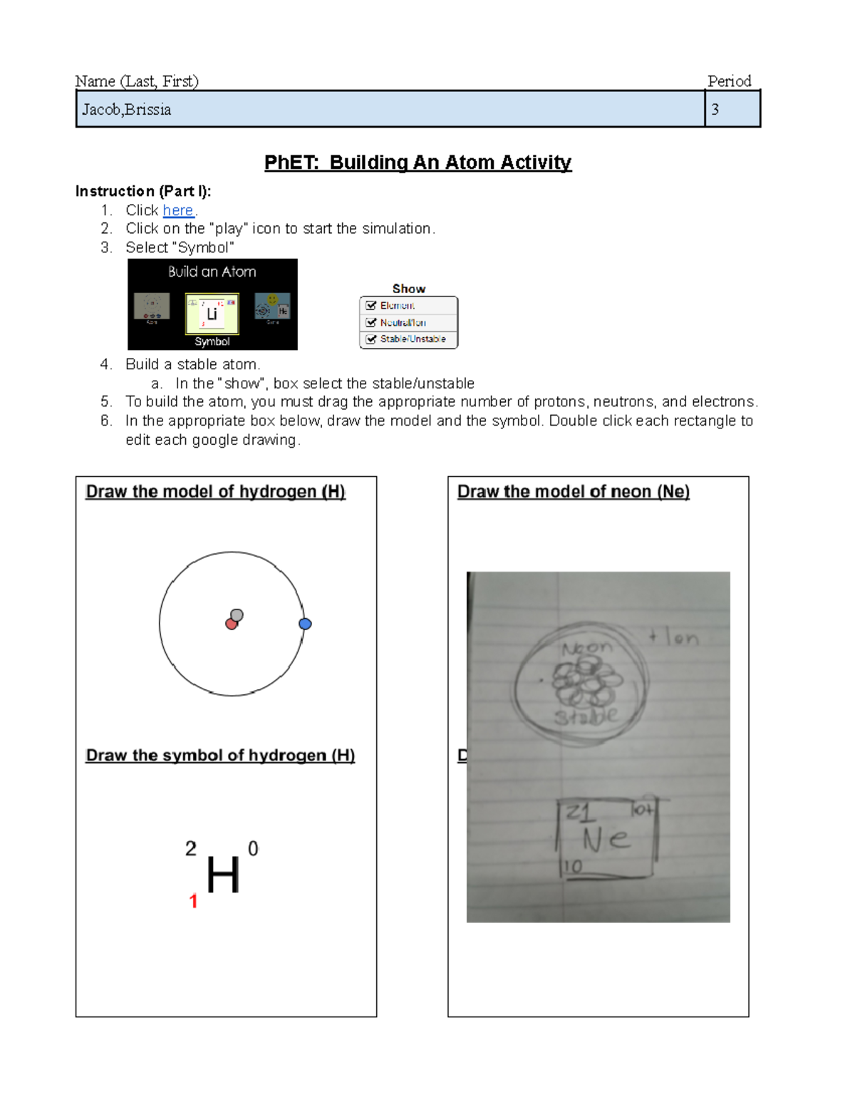 Copy of Ph ET Building an Atom Activity - Name (Last, First) Period ...