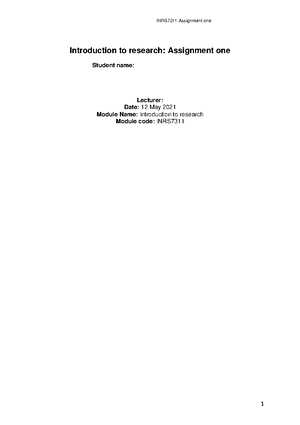 Assignment Guideline for INRS7311 - INRS7311 - Studocu