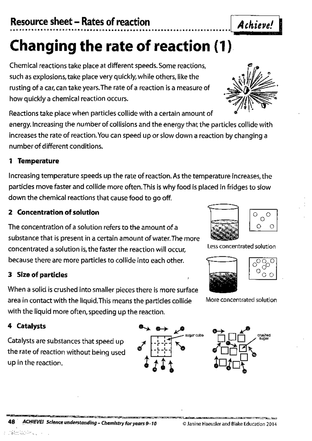 Changing Rate of Reaction - t , , - , - i ...