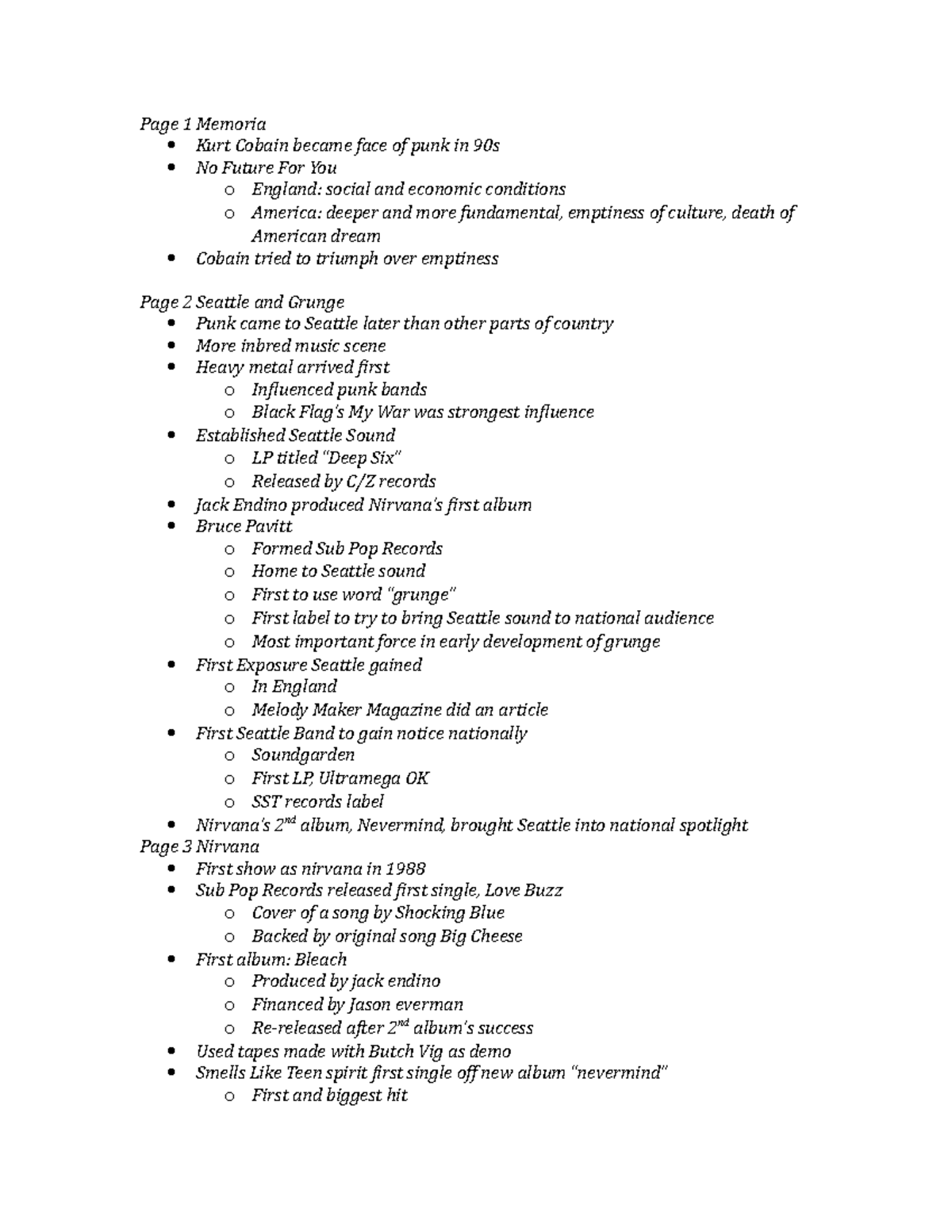 Notes 8 - Summary The Popular Arts in America: A History of Punk Rock ...