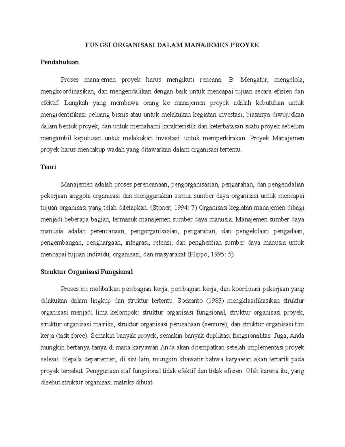 10. Fungsi Organisasi Dalam Manajemen Proyek - FUNGSI ORGANISASI DALAM MANAJEMEN PROYEK ...