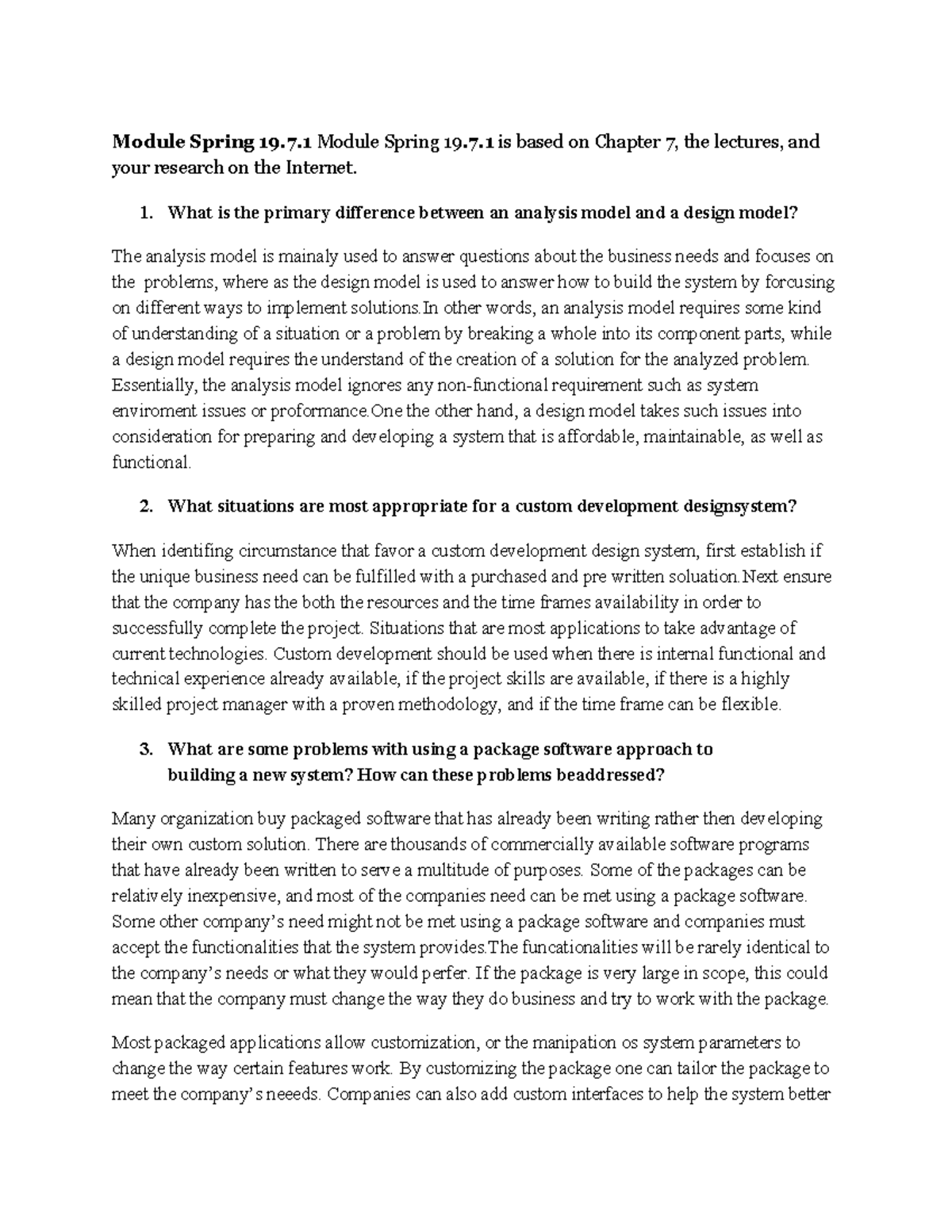 7 - Chapter 7 summary - Module Spring 19.7 Module Spring 19 .7 is based ...
