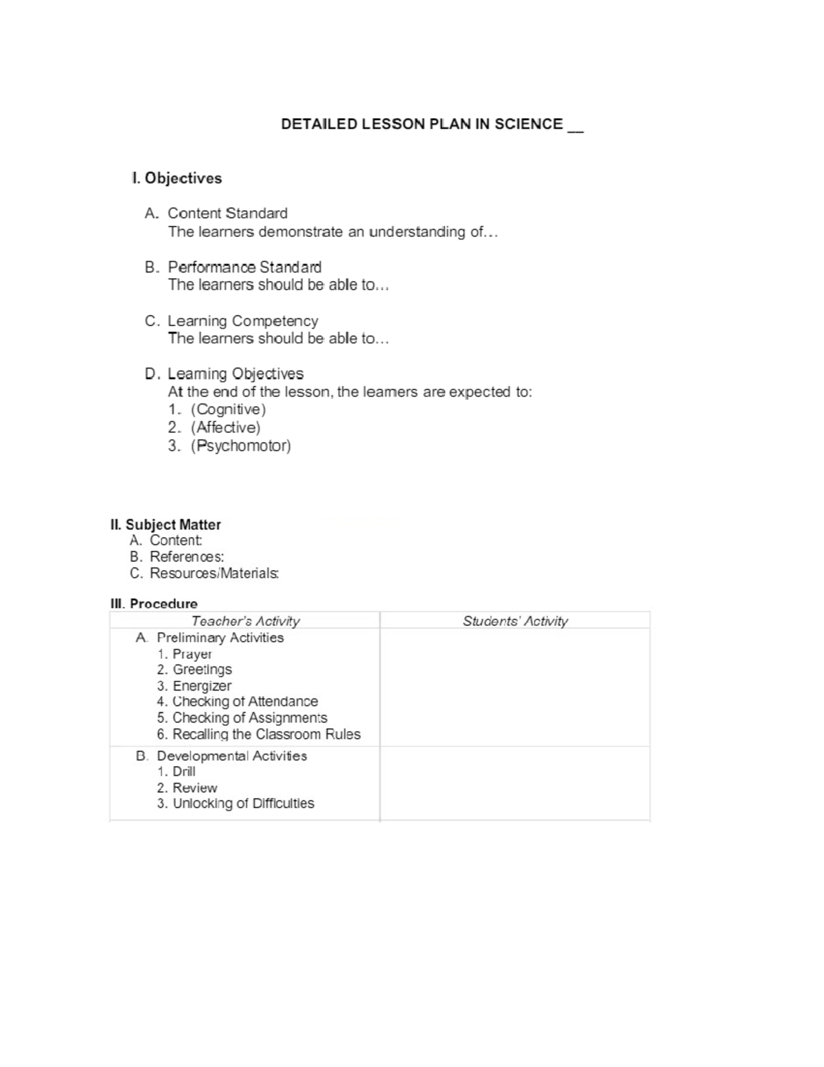 Lesson-Plan-in-science-template - DETAILED LESSON PLAN IN SCIENCE I ...