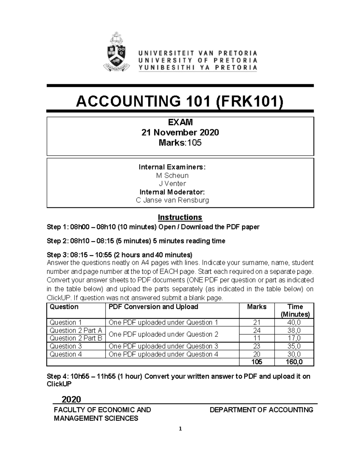 Exam 2020 question paper practice material - 1 Instructions Step 1 ...