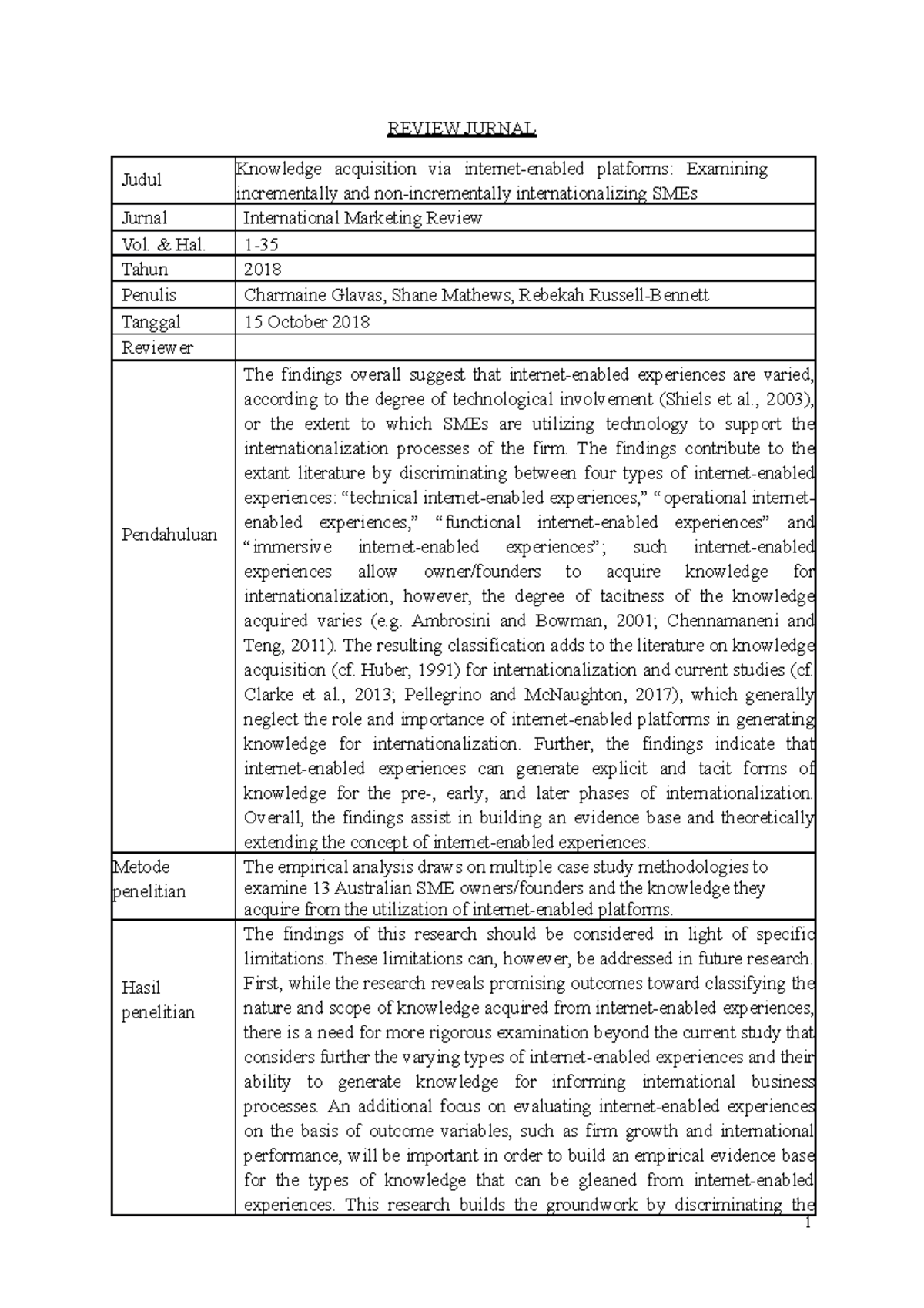 Review jurnal - analisis - REVIEW JURNAL Judul Knowledge acquisition ...