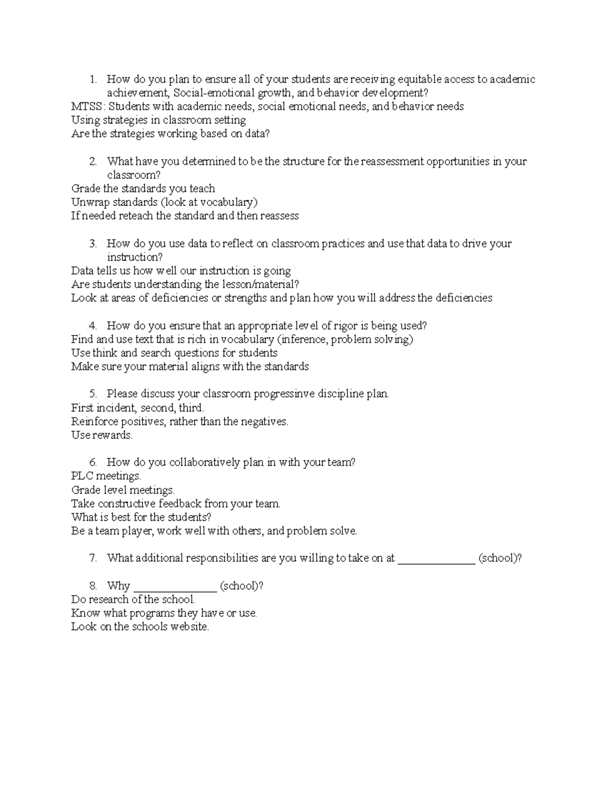interview-questions-how-do-you-plan-to-ensure-all-of-your-students