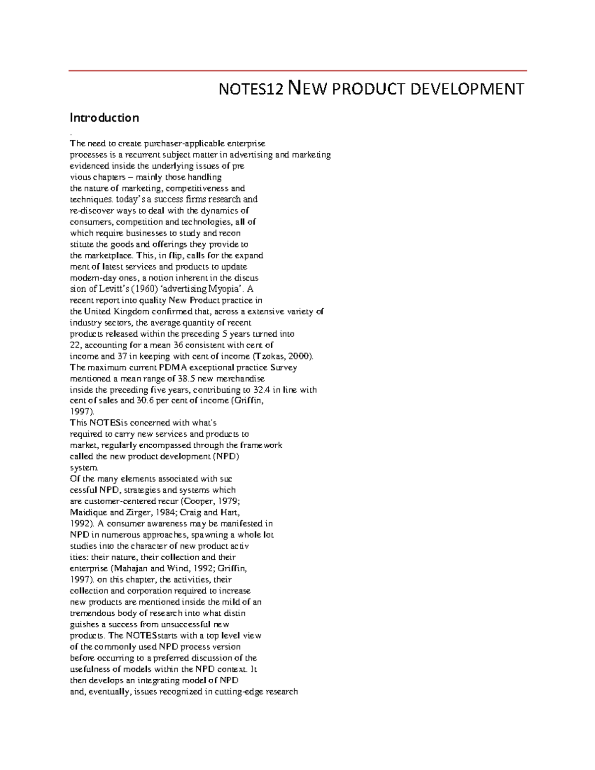 Notes 12 New product development - NOTES12 NEW PRODUCT DEVELOPMENT ...