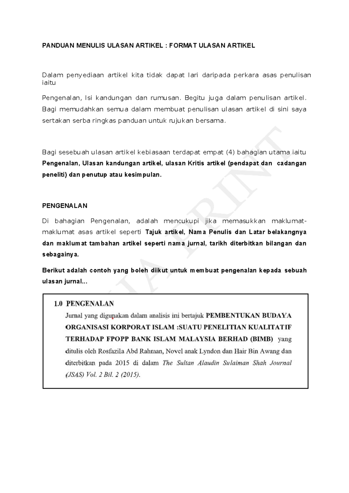 Panduan Menulis Ulasan Artikel Format CTU101 1 - PANDUAN MENULIS ULASAN ARTIKEL : FORMAT ULASAN ...