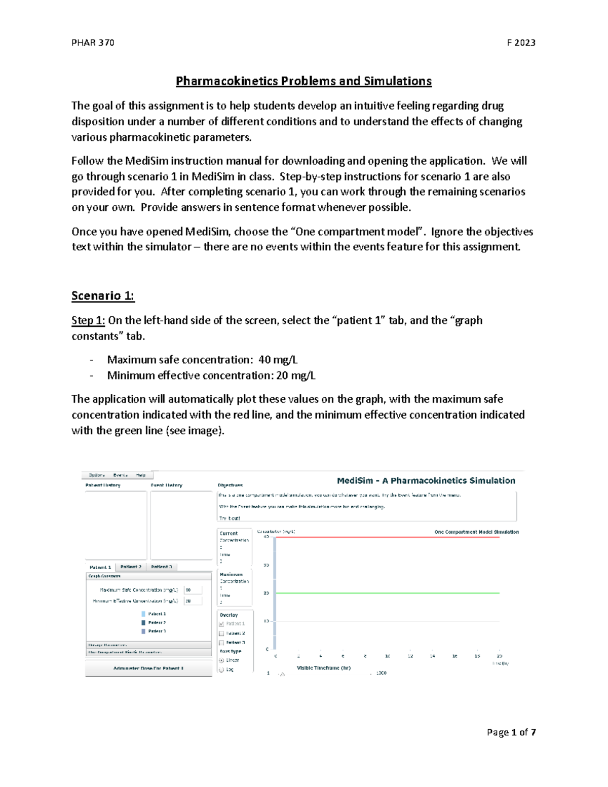 Pharmacokinetics Problems and Simulations F2023 - Pharmacokinetics ...