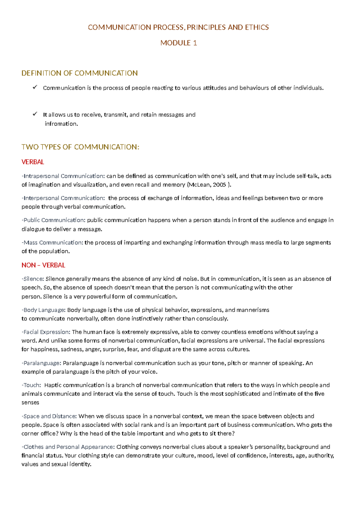 Reviewer module 1 - GE 8 - COMMUNICATION PROCESS, PRINCIPLES AND ETHICS ...