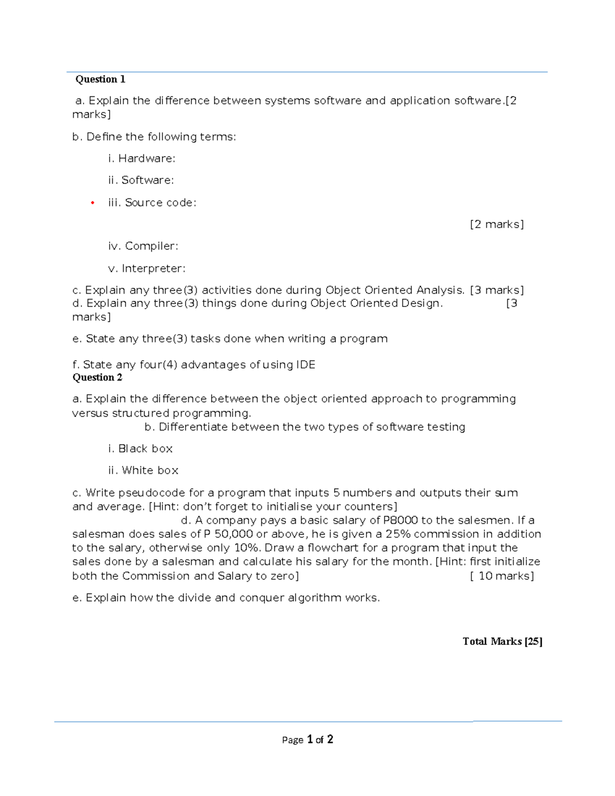 Sd-assessment-test-marking-guide 6 - Question 1 a. Explain the ...