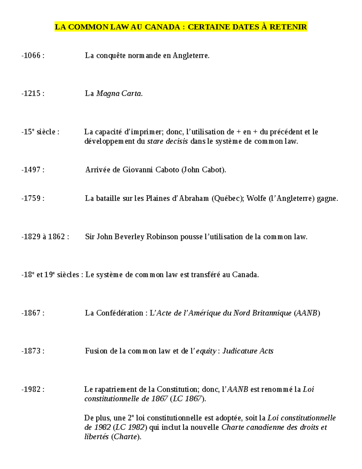 4-ISJI-Module 2-Tableau-Common Law-dates-H - LA COMMON LAW AU CANADA ...