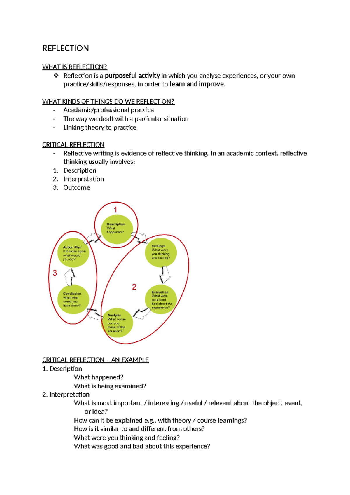 Module A - Ogranisational Behaviour - REFLECTION WHAT IS REFLECTION? v ...