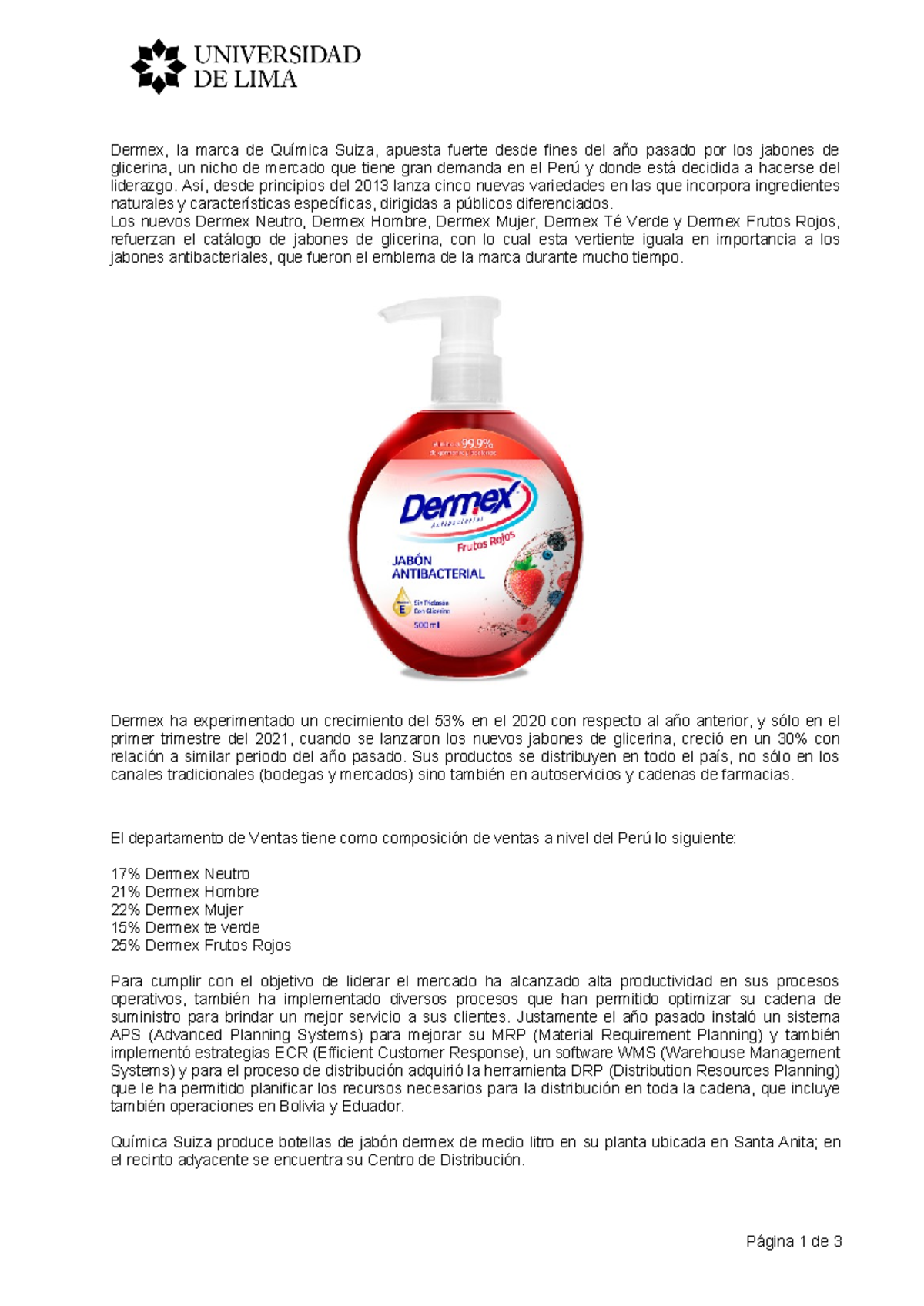 Caso Dermex - ejercicio - Dermex, la marca de Química Suiza, apuesta ...