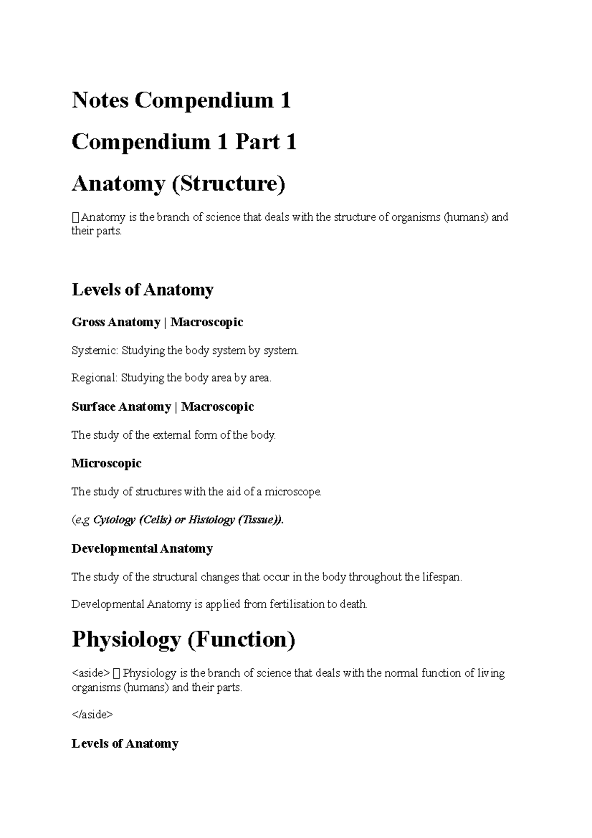 Anatomy and Physiology Study Notes - Studocu