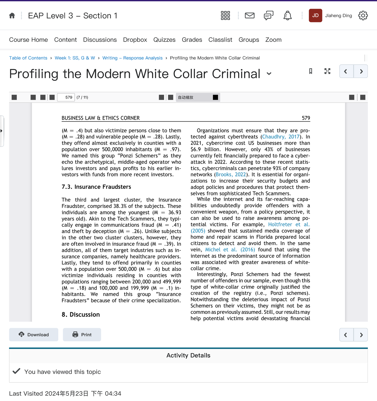 Profiling the Modern White Collar Criminal - EAP Level 3 - Section 1 7 - Download Print ...