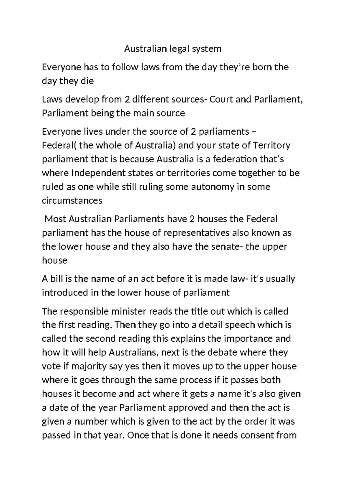 Australia legal laws 1 2021 - Australian legal system Everyone has to ...