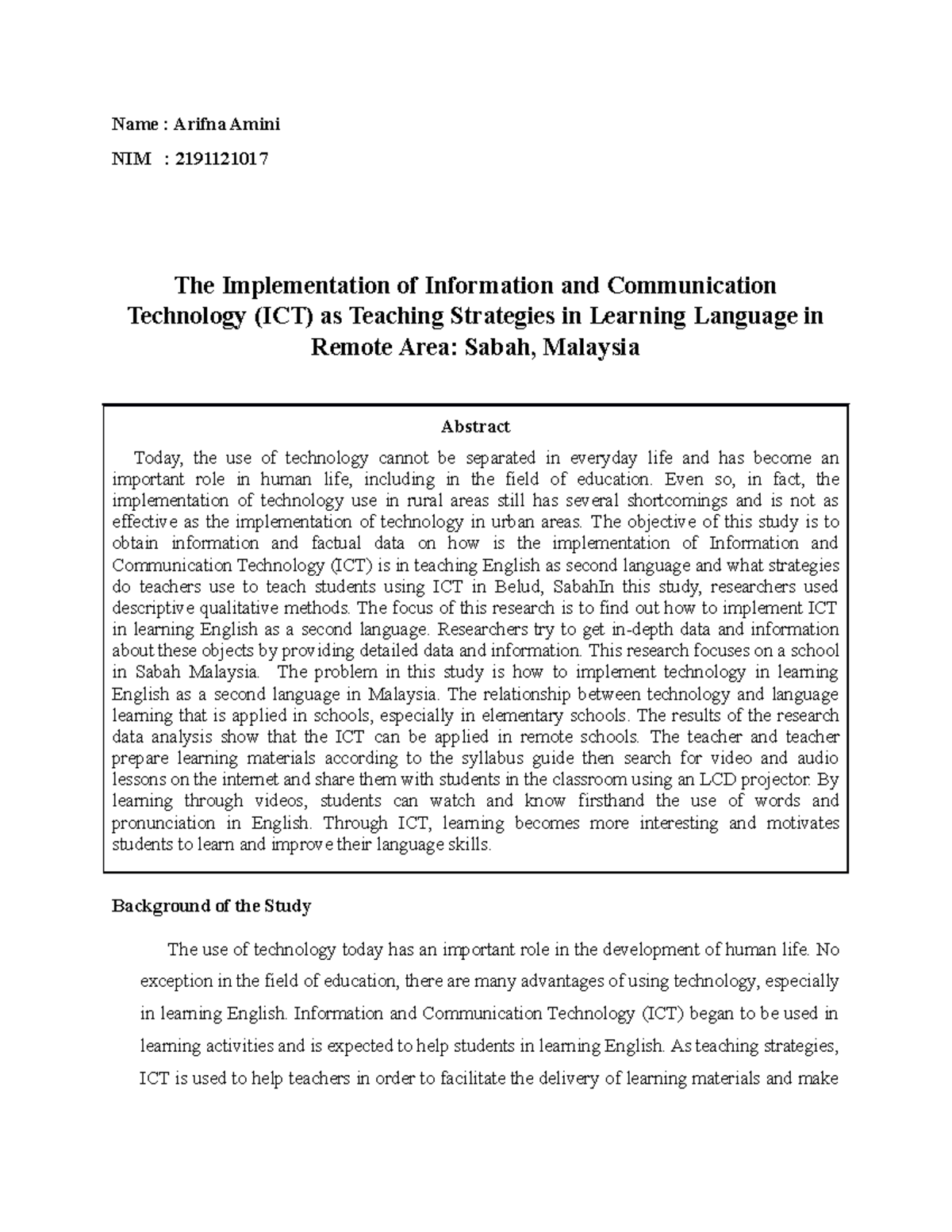 RT Tech in ELT (The Implementation of Information and Communication ...