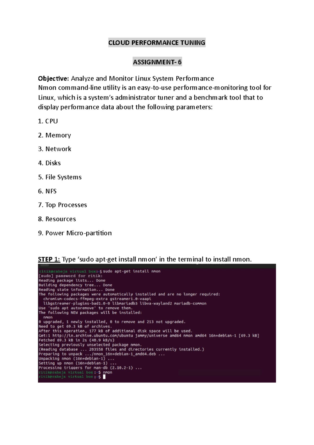 Cloud Performance Tuning lab 6 - CLOUD PERFORMANCE TUNING ASSIGNMENT- 6 Objective: Analyze and ...